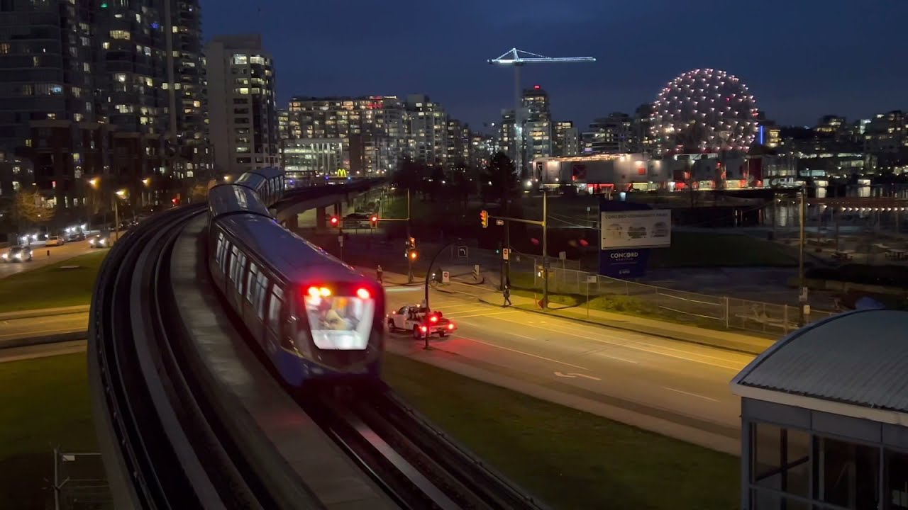 Canada Line - SkyTrain by Rogers Arena, Vancouver BC - YouTube
