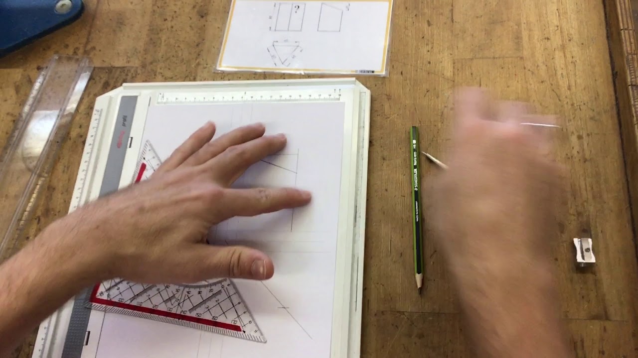 Technisches Zeichnen - Normalprojektion - Aufgabe SB22 - YouTube