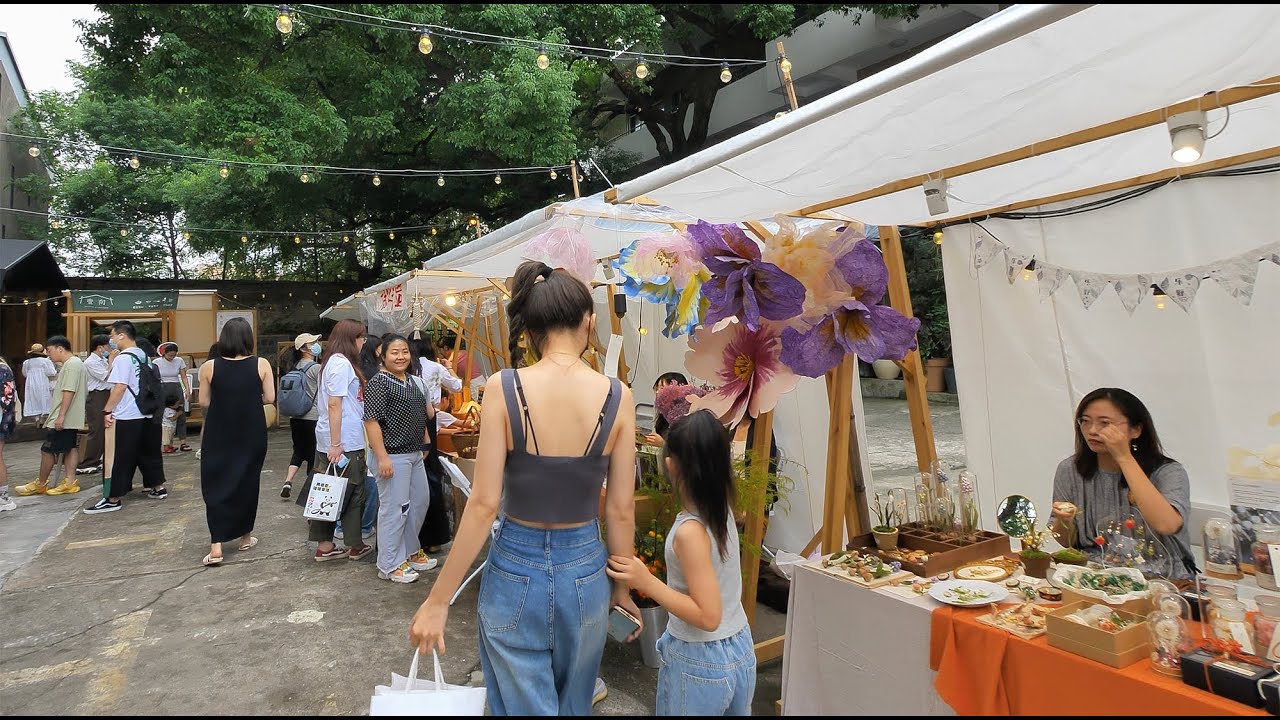 「4K」walk around handcraft market in Hangzhou Creative Park - YouTube