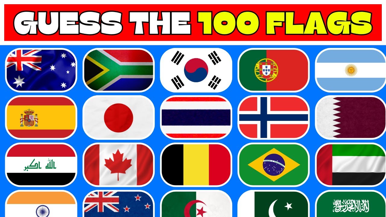 🚩Guess the county by flag | Quiz challenge 2025 🌎| Can you guess 100 ...
