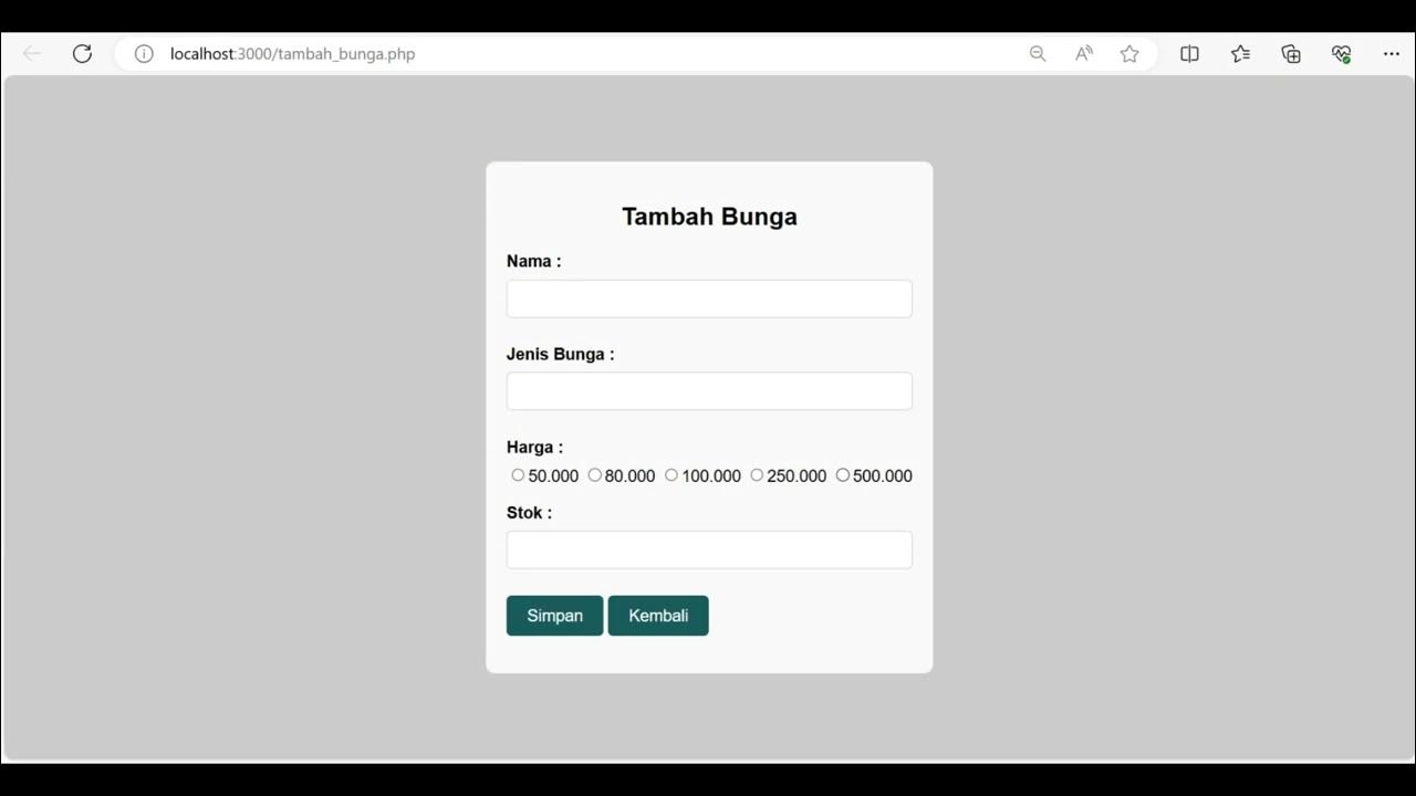 Tugas Pemrograman membuat Web Toko Bunga dengan database dan membuat koneksi dengan PHP - YouTube