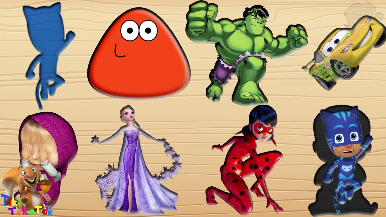 Puzzle Learn Colors PJ Pou Disney Cars Masha Ladybug Learning Videos ...