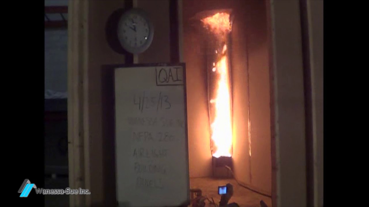 NFPA Flammability Testing Wanessa-Sue AirLight Building Panels - YouTube