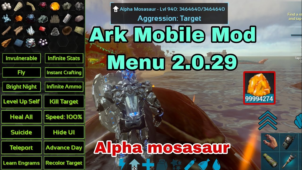 ARK Survival Evolved Mobile Mod Menu Apk 2.0.29 Full Amber Godconsole ...