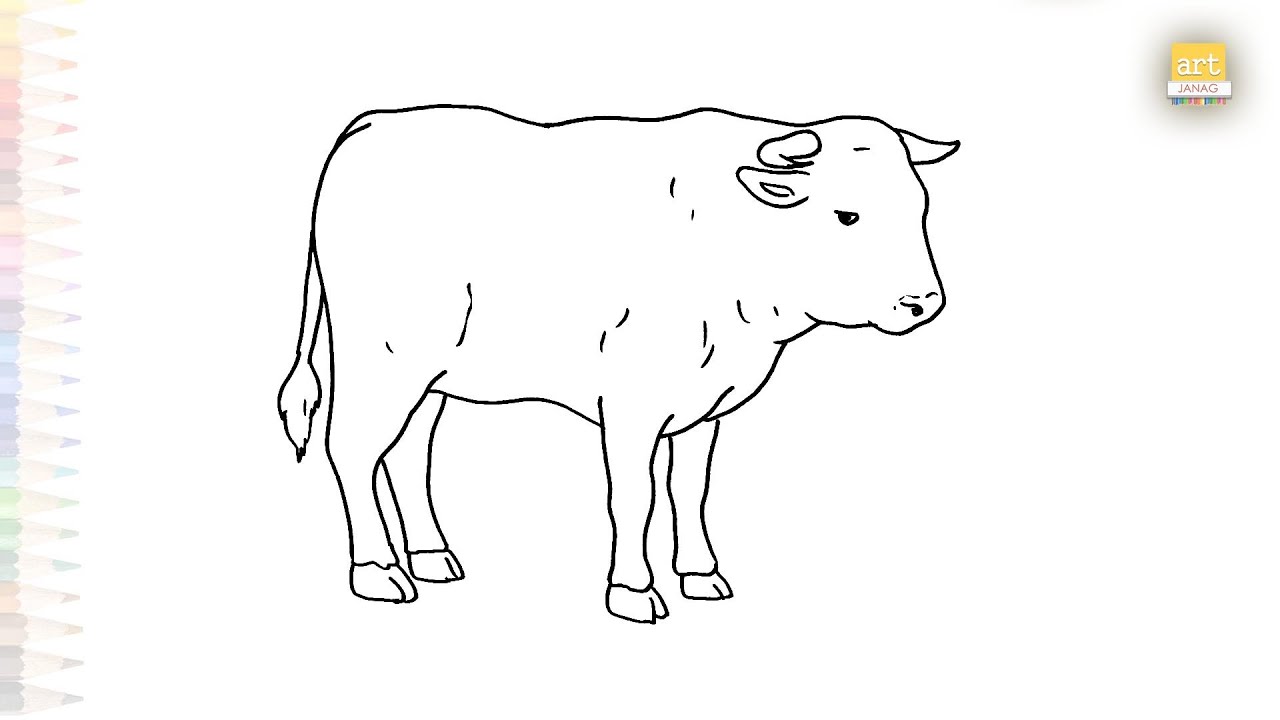 Vaca drawing easy | Cow drawing videos | How to draw A Vaca step by ...