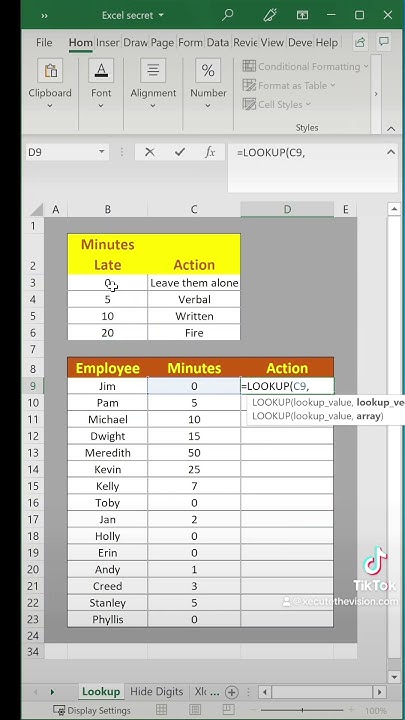Excel tip lookup function - YouTube