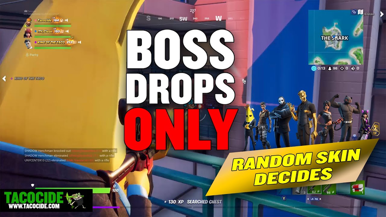 BOSS DROPS Random Skin Generator Decides where we go in Fortnite - YouTube