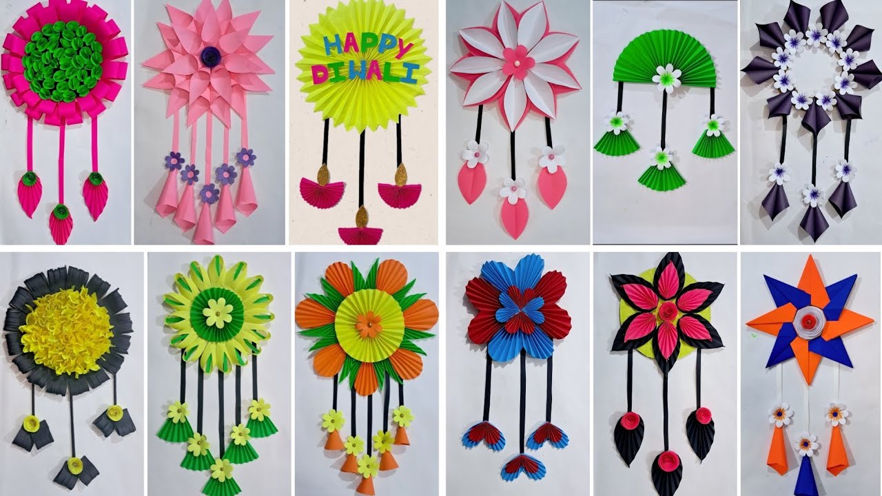 12 unique multicolour amazing beautiful flower papercraft wallhanging ...