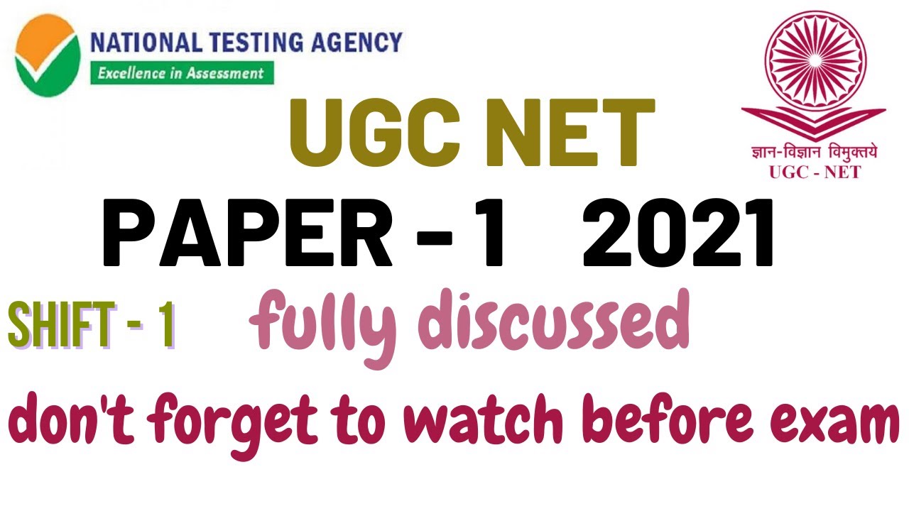 UGC NET PAPER 1 2021 - Shift 1 - Fully Discussed - YouTube
