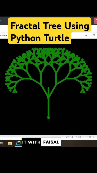Fractal Green Tree Using Python Turtle Graphics Design #pythonturtle #python #coding #codingart ...