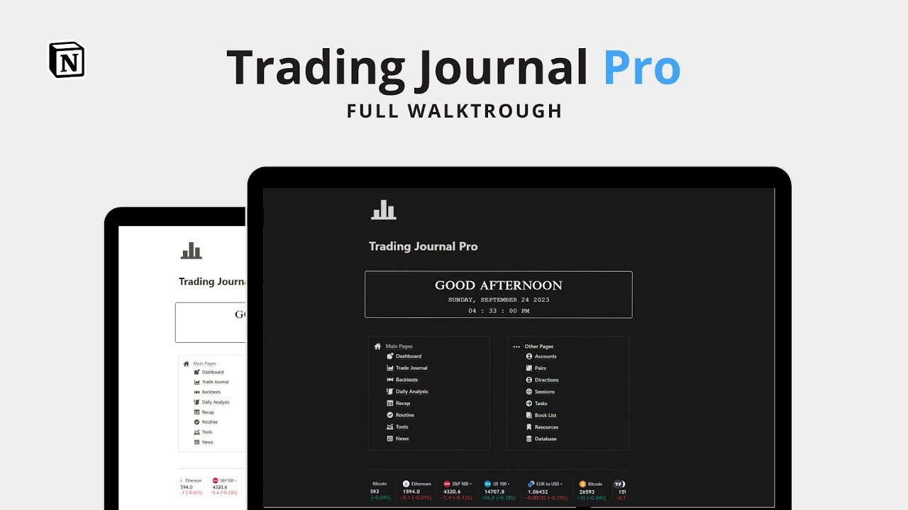 Trading Journal Pro Complete Walkthrough - YouTube