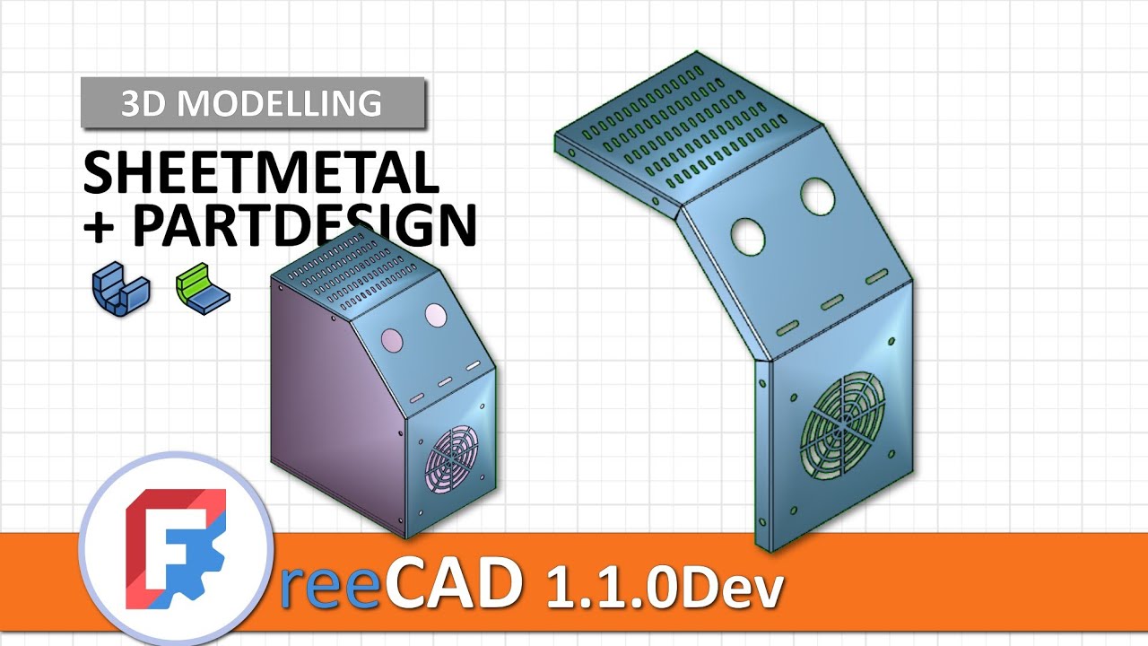 FreeCAD 1.1Dev: 3D Modeling with SheetMetal & PartDesign | Practical exercise - YouTube