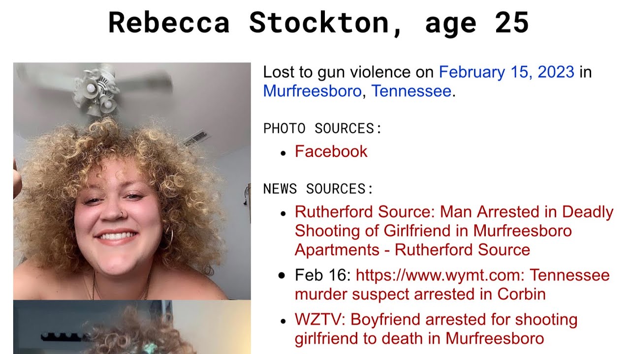 MURFREESBORO TN FEB 15 2023 REBECCA STOCKTON 25 SHOT KILLED BY HER SO ...