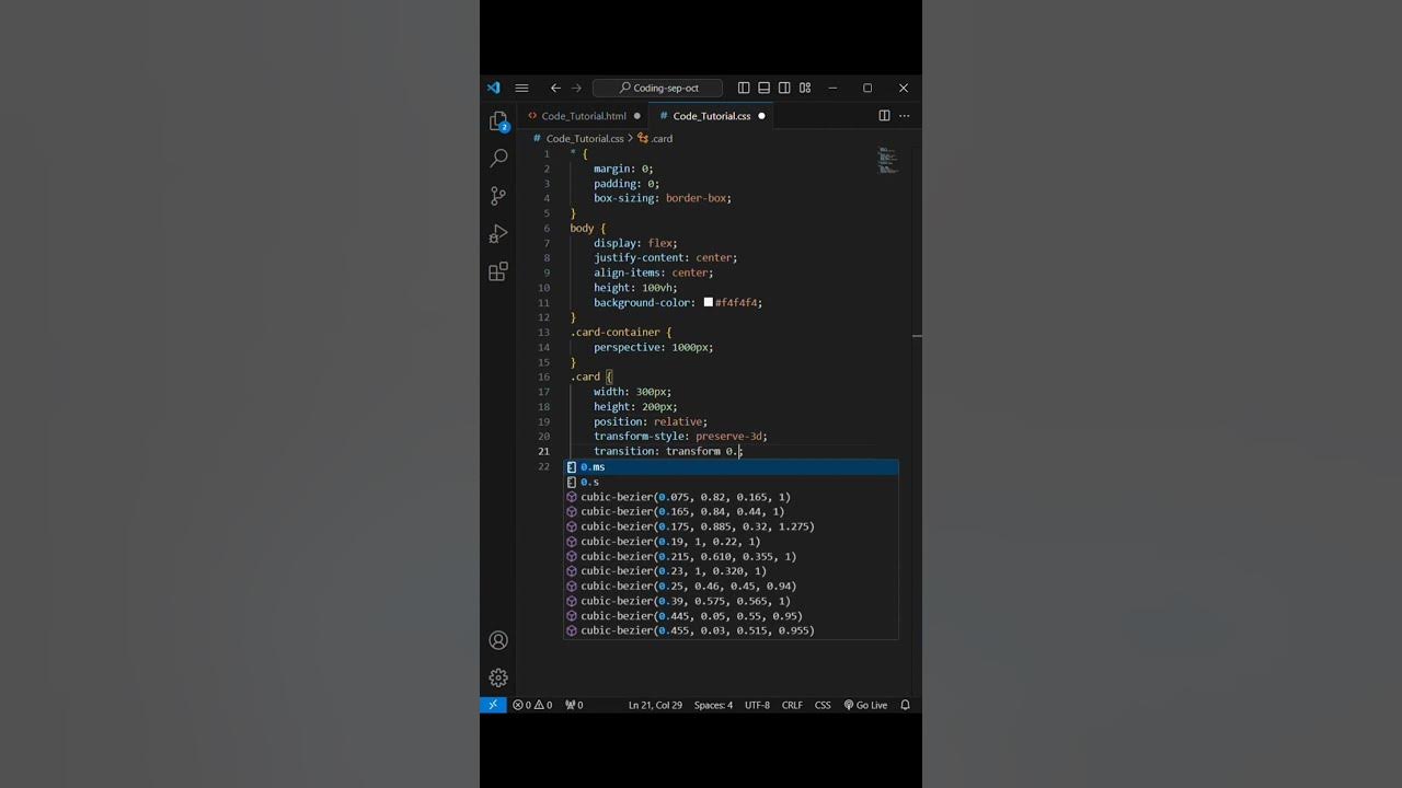 3D Card Flip Using HTML And CSS || Code Tutorials || - YouTube