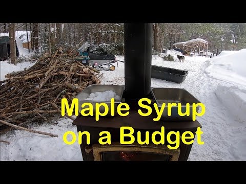Simple Maple Syrup Boiling Setup. Canadian Tradition. - YouTube
