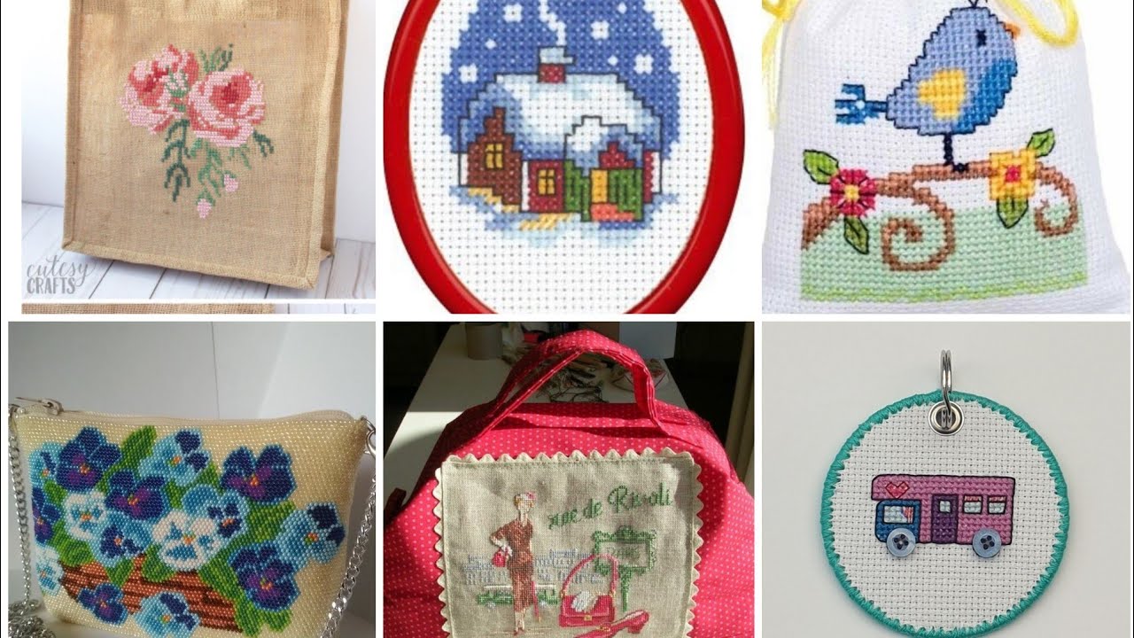 Amazing cross stitches Mixed hand Embroidery Design - YouTube