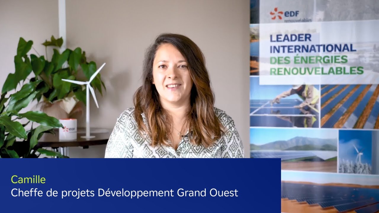Portrait : Camille, Cheffe de projets Développement chez EDF Renouvelables - YouTube
