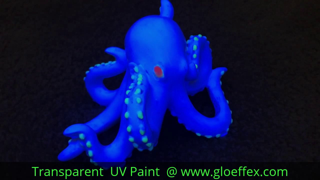 GLO Effex Transparent UV Paint on Octopus - YouTube