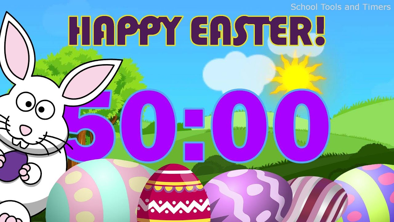 50 Minute 🐰 Happy Easter 🐇 Countdown Timer - Bunny and Eggs 🥚🐇 - YouTube