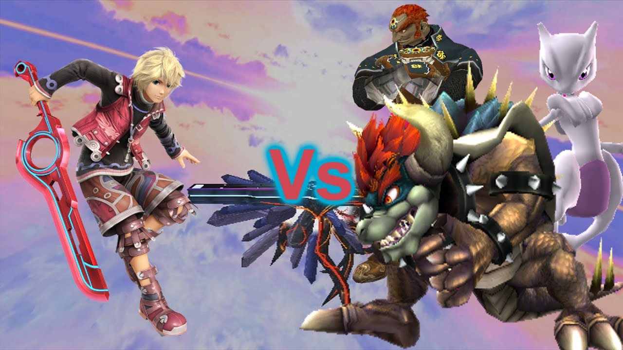 SSBB Wii U Modded Battles: Shulk Vs Giga Bowser, Gannondorf & Mewtwo ...