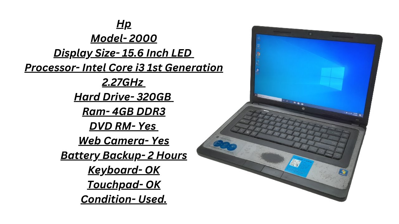 Hp Core i3 1st Gen-Used Laptop-320GB HDD-4GB Ram - YouTube