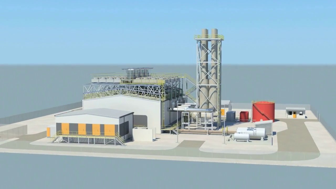 39MW power plant featuring 4 Wärtsilä 20V34SG engines | Wärtsilä - YouTube