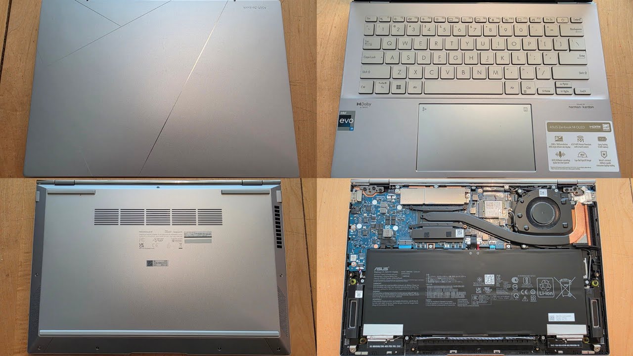 ASUS ZenBook 14 OLED UX3402V UX3402VA Disassembly SSD Hard Drive ...