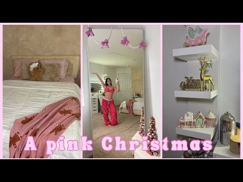 Decorating My Room For Christmas | pink theme