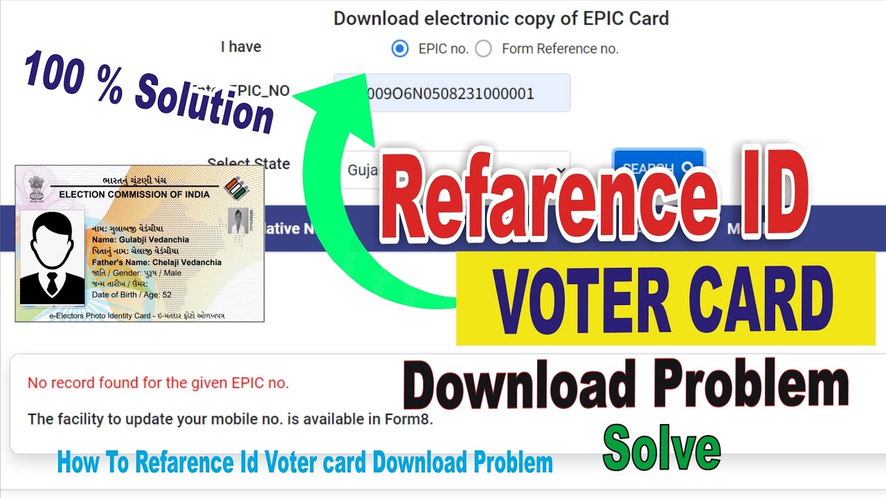 Voter Card record not found with given reference ID? voter card ...