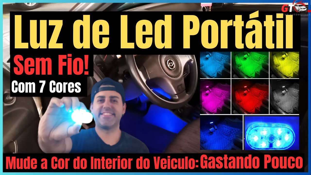 Como Instalar Luz de Led no Interior do carro sem Fio com 7 Cores - YouTube