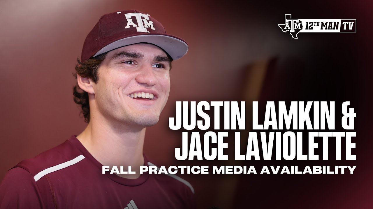 Fall Practice Media Availability: Justin Lamkin, Jace Laviolette - YouTube