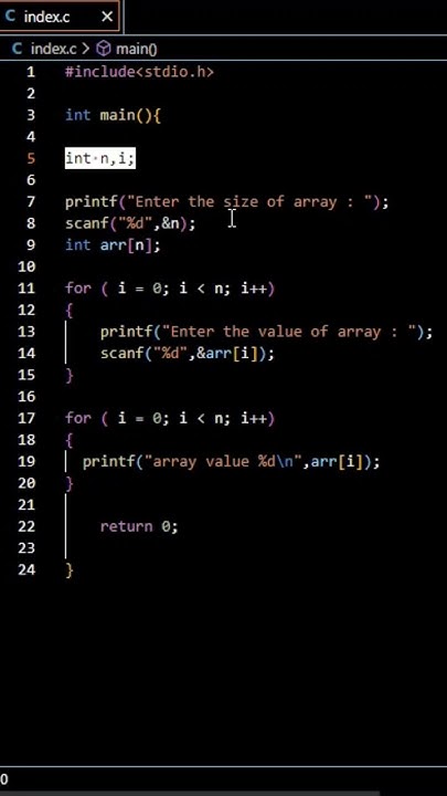 Store value in array and display it in c programming #shorts # ...