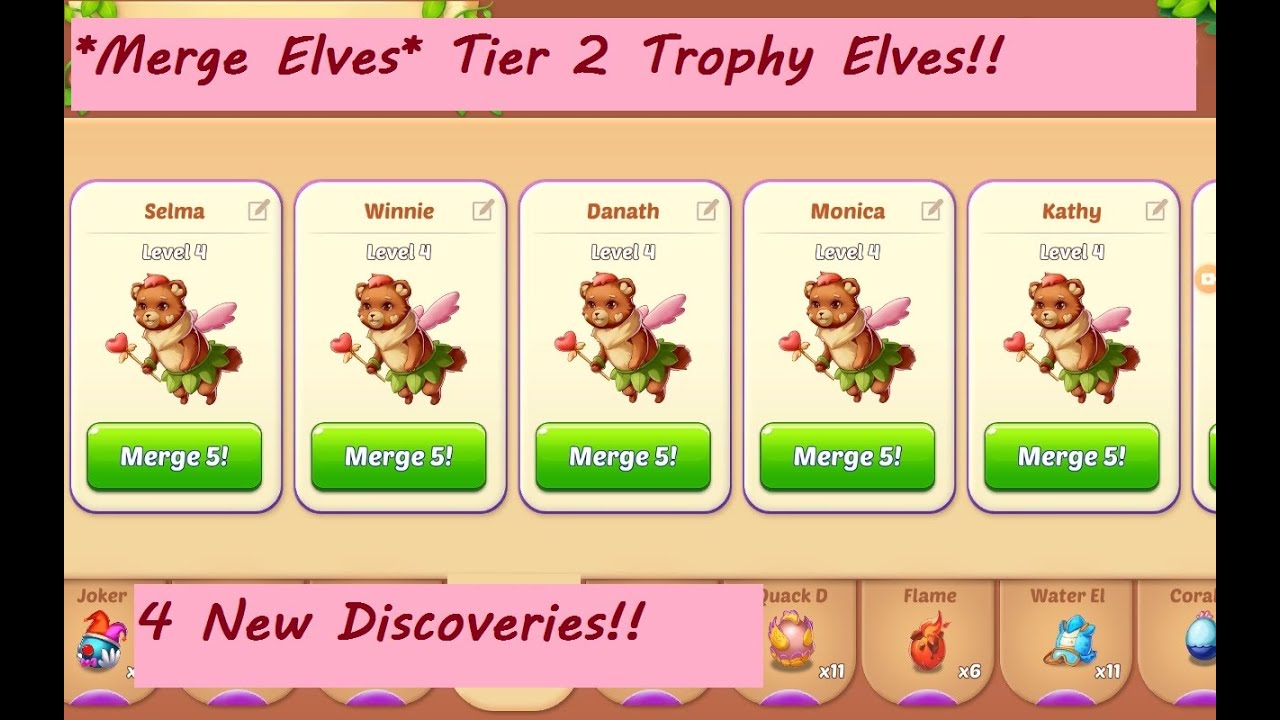 Merge Elves *Tier 2 Trophy Elves* 4 New Discoveries! - YouTube