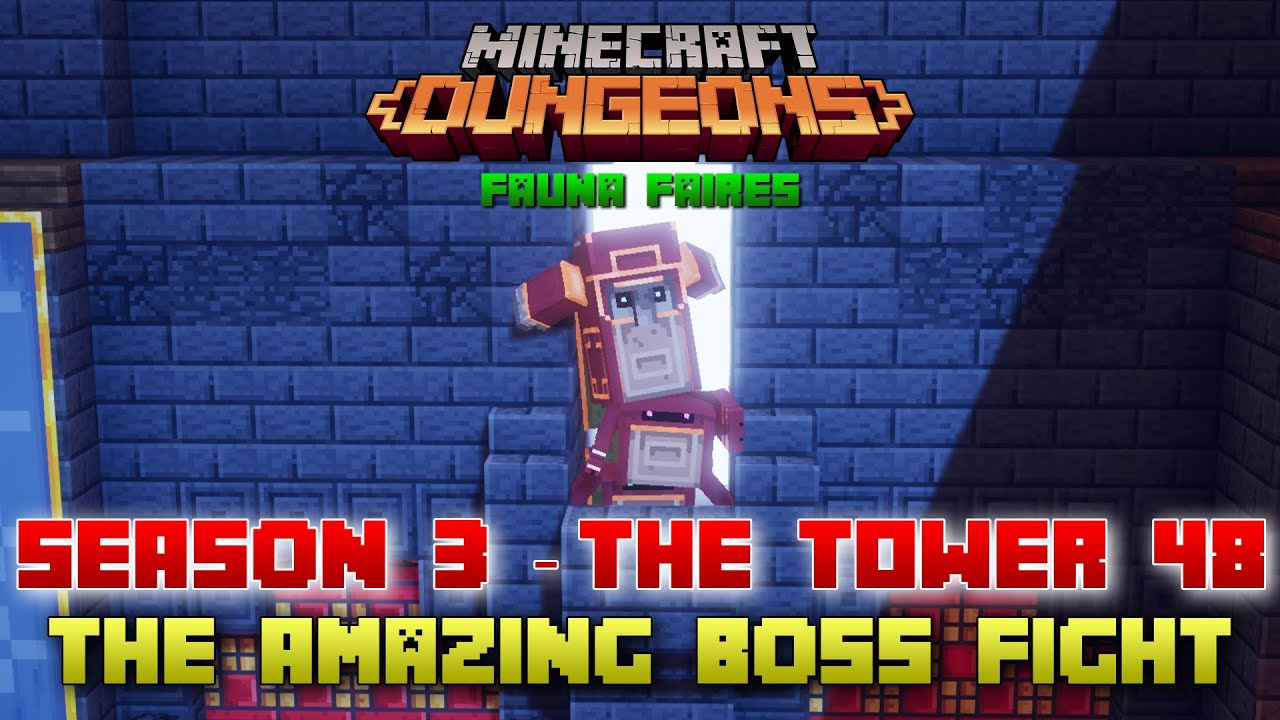 The Tower 48 Amazing Boss Fight, Minecraft Dungeons Fauna Faire - YouTube