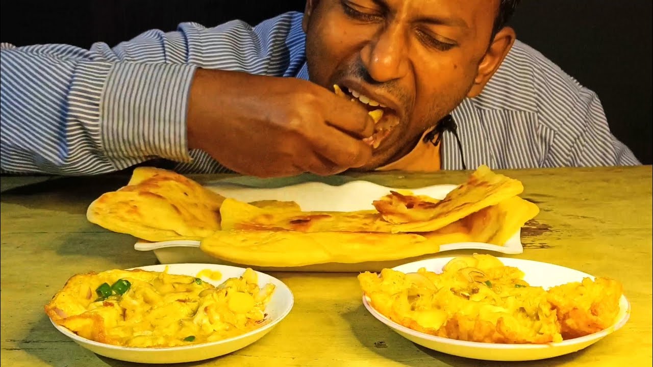asmr eating Paratha with egg omlet | paratha mukbang asmr | bengali ...