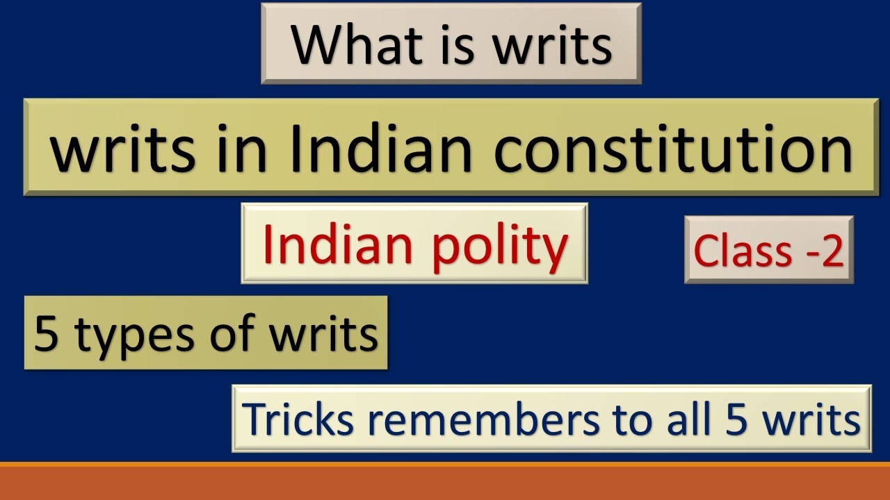 what is writs|5 types of writs |writs in Indian constitution|Indian ...