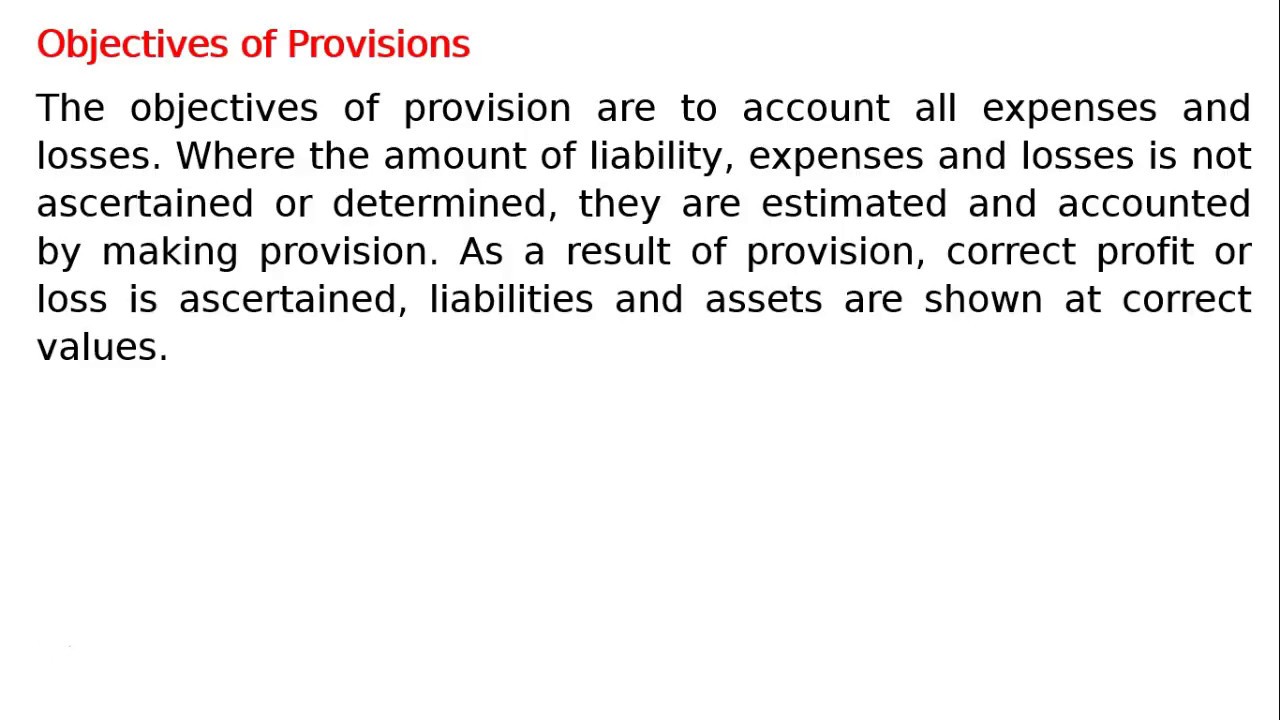 Objectives of Provisions - YouTube