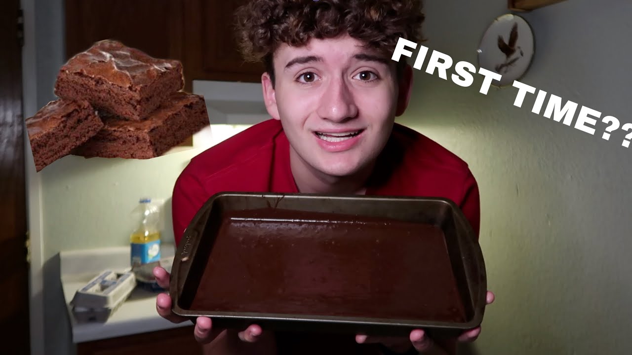 FIRST TIME MAKING BROWNIES (alone)|Cooking with Jake - YouTube