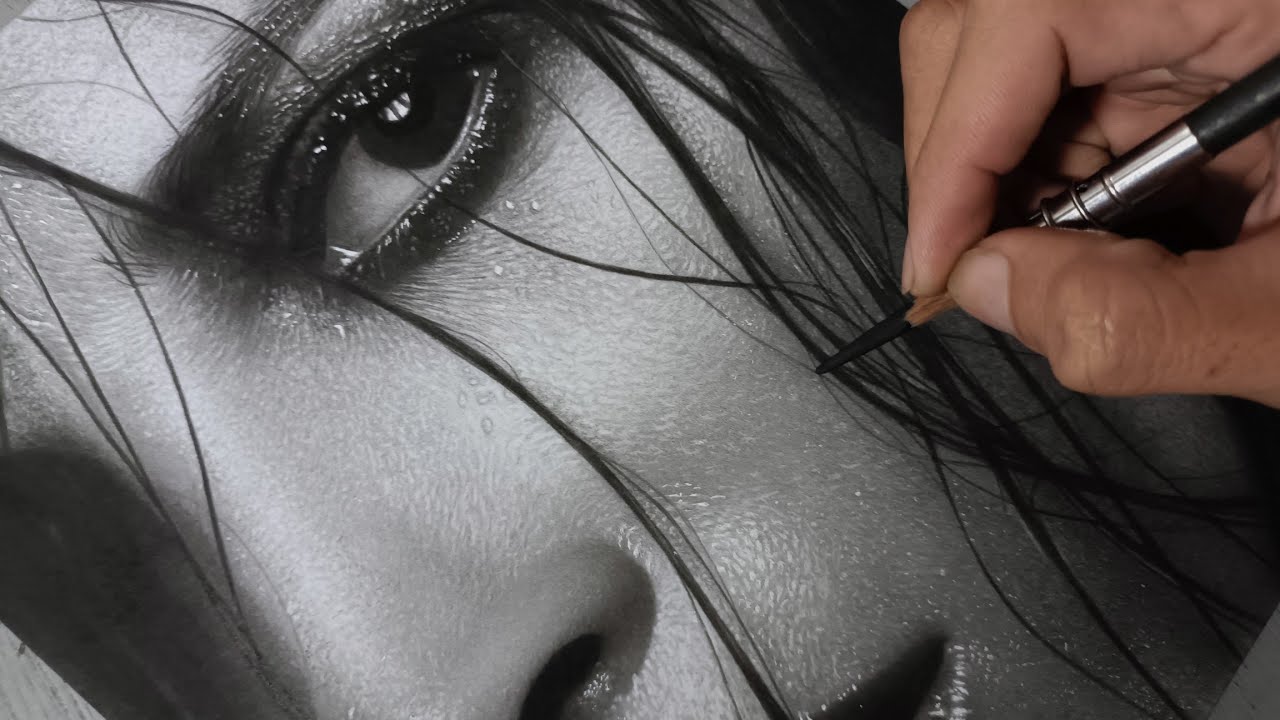 I Try To Draw Hyper Realism Portrait - YouTube