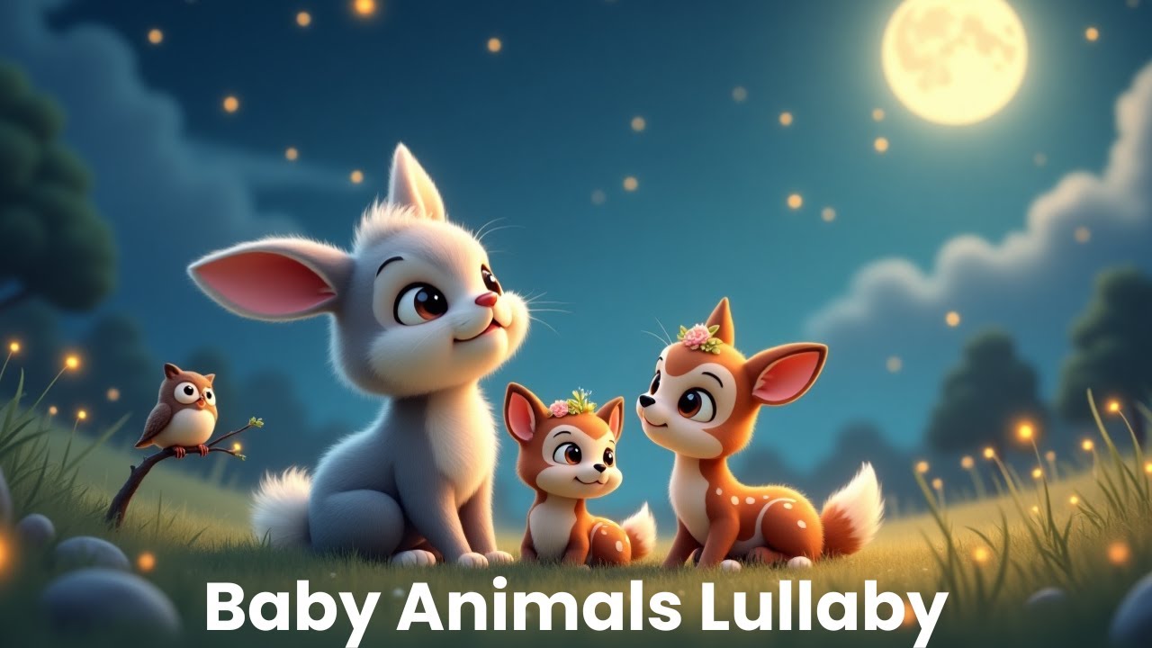 Baby Animals Moonlit Meadow Lullaby Gentle Sleep Music for Babies and ...