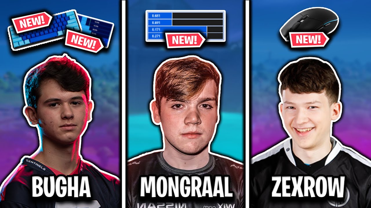 Bugha's NEW Keyboard + Sens, Mongraal's NEW Sens & ZexRow's NEW Mouse ...