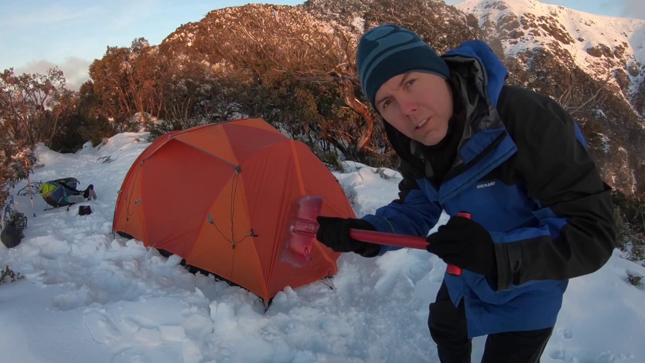 Snow Camping Setup on a Mountain Ridge - YouTube