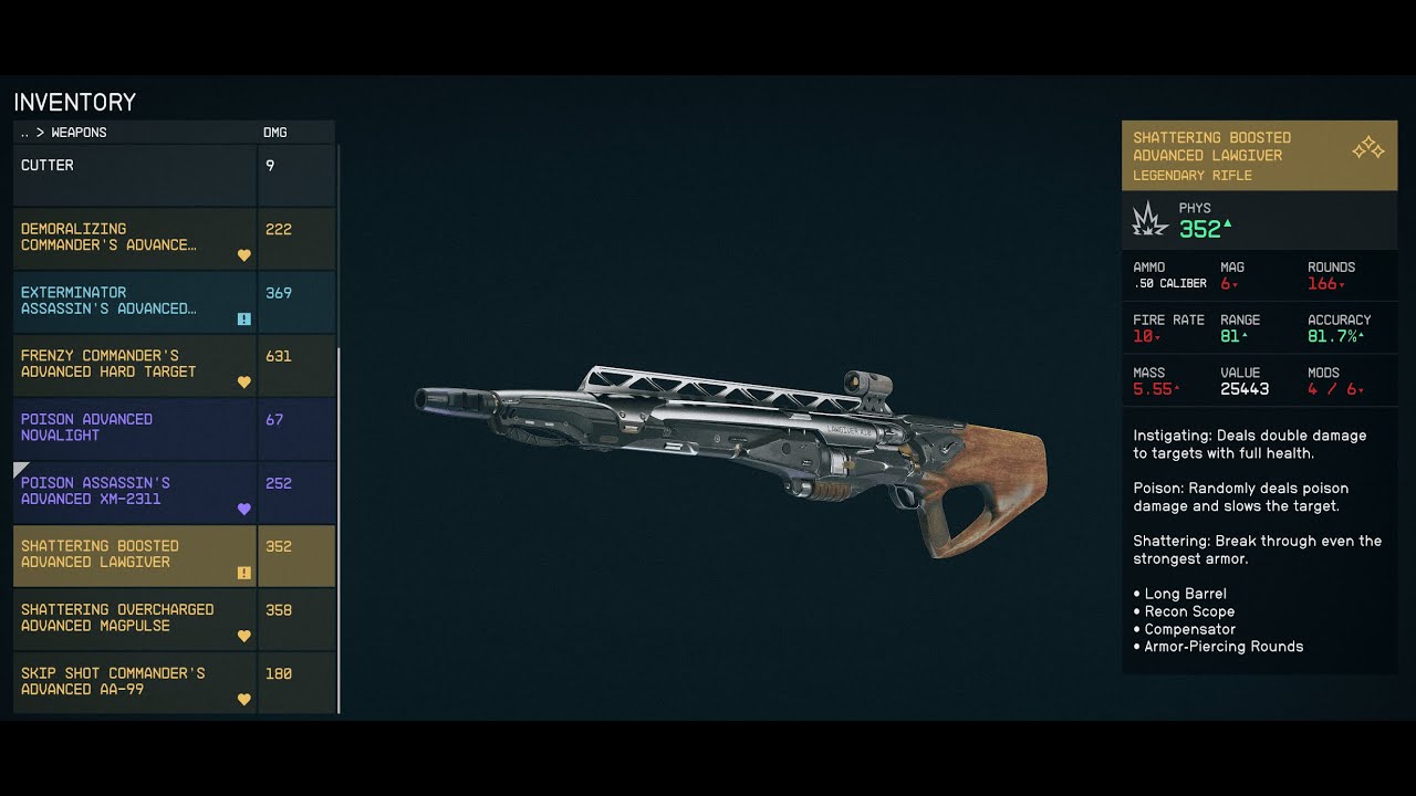 Starfield Gameplay Extreme Settings. Legendary Shattering Boosted ...