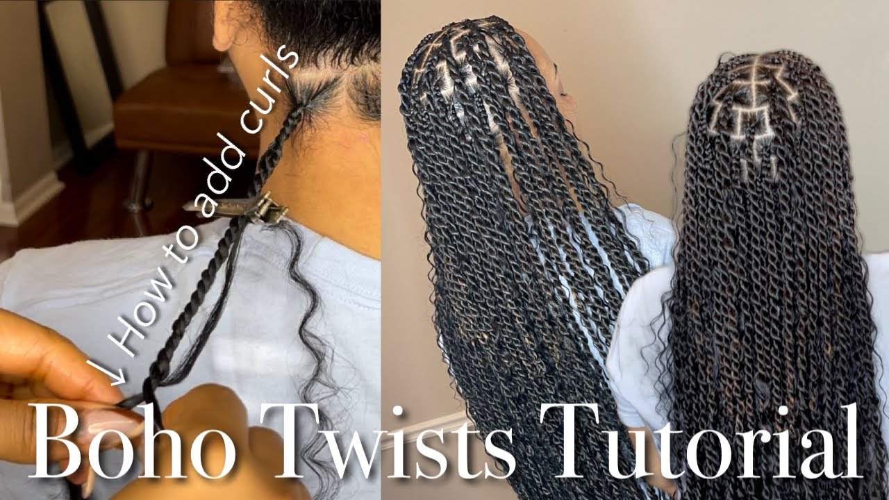 How To Do Boho Island Twists | How To Add Curls | What Braiding Hair To ...