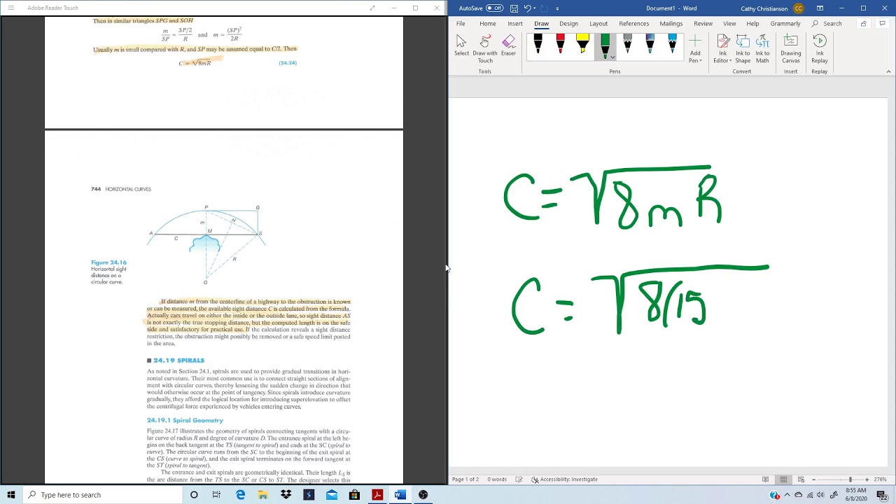 Sight Distance on a Horizontal Curve - YouTube