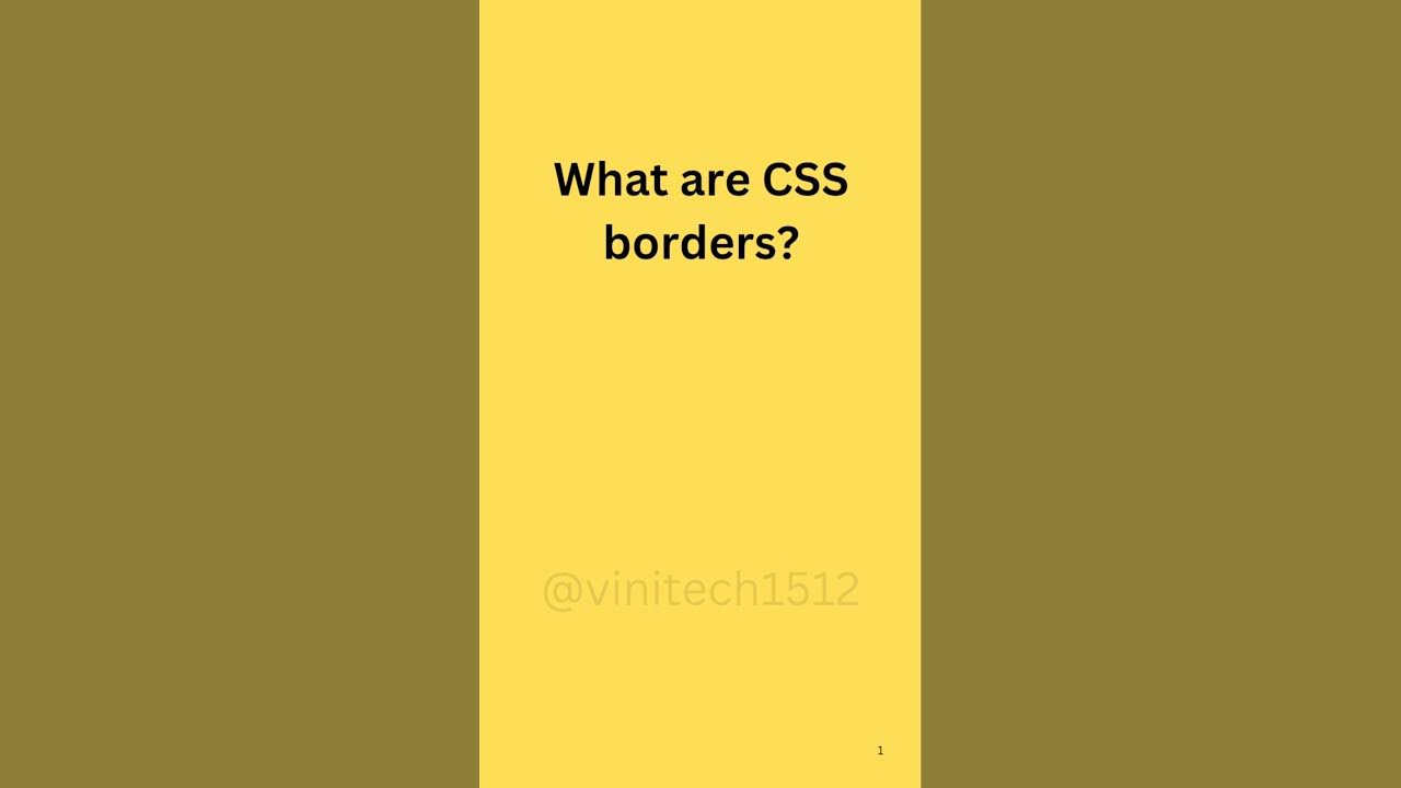 css interview question: what are css borders? #shorts #short #viralvideo #css #border #interview ...