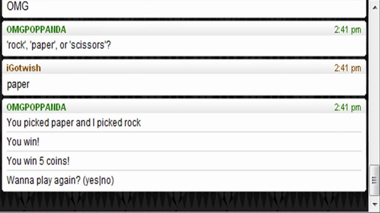 OMGPOP GAMEPLAY: Playing RPS with Panda on AIM! - YouTube