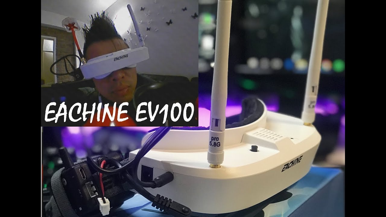 EACHINE EV100 FPV Goggles + Mini DVR HD ITA: Unboxing e prima prova volo indoor - YouTube