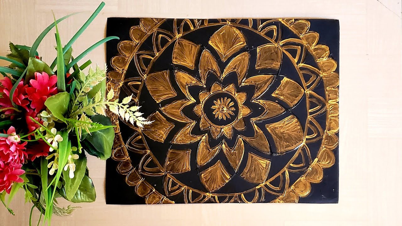 DIY Glue gun Mandala art /hot glue gun painting / mandala wall decor ...