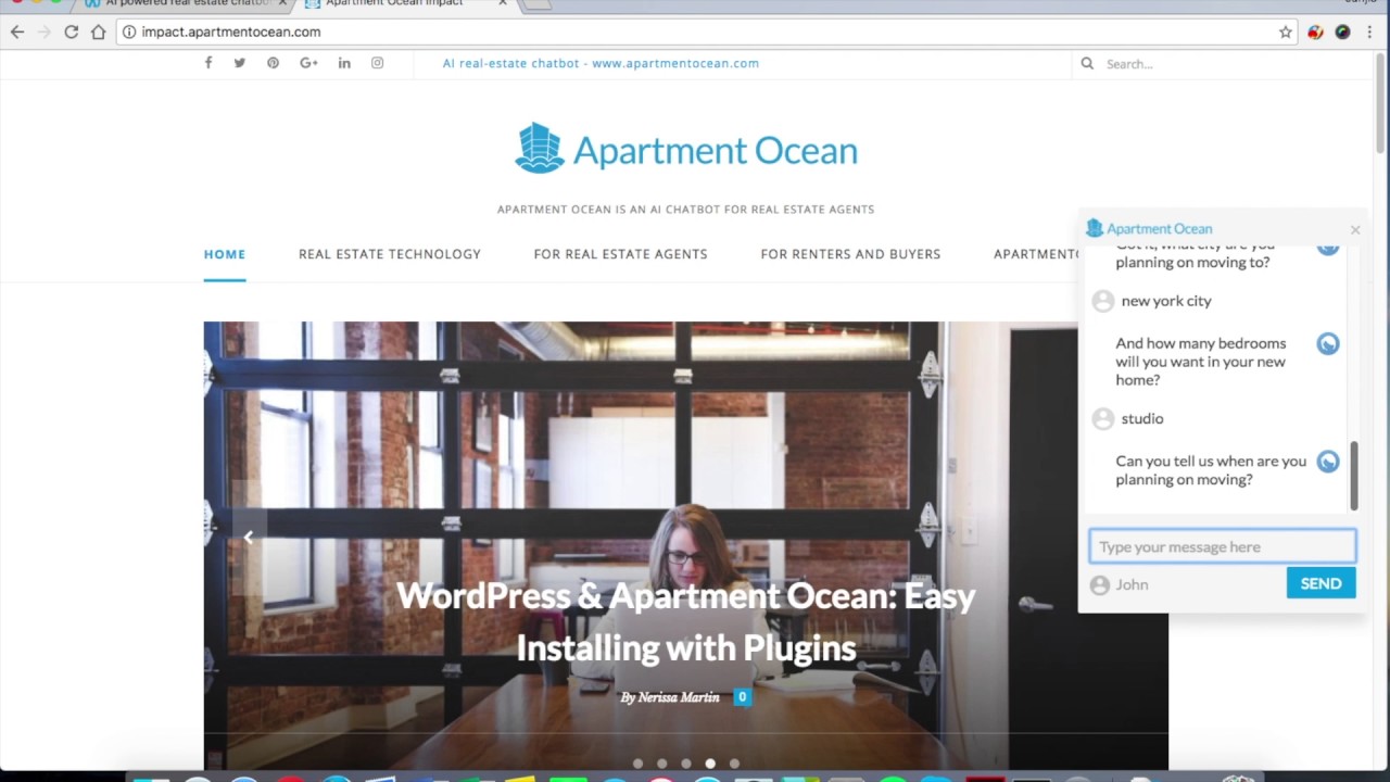 Apartment Ocean Chatbot Video - YouTube